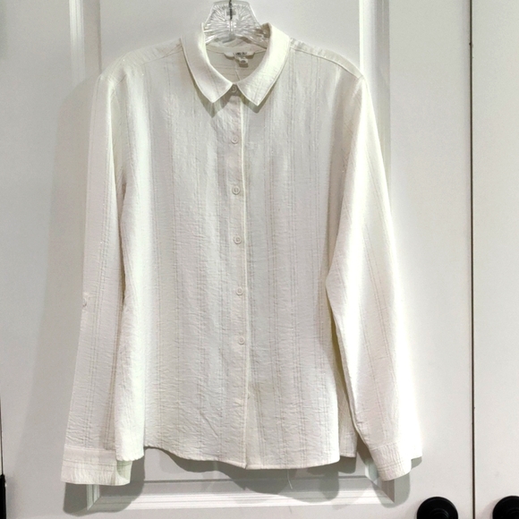 Como Blu | Tops | Como Blu Cream Colored Button Down Blouse Large 83 ...